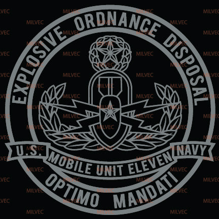 Navy EOD Mobile Unit 11 Vinyl Decals - 9 inches / Gold - MILVEC